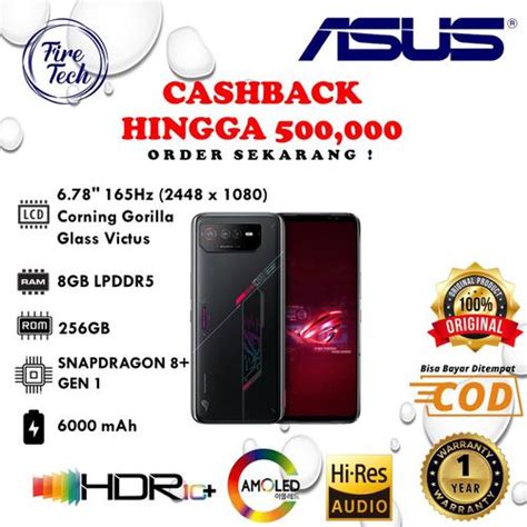 Jual ASUS ROG PHONE 6 8GB 256GB SNAPDRAGON 8 GEN 1 AMOLED 5G GARANSI RESMI Jakarta Utara