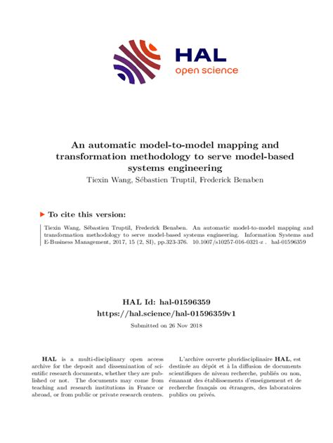 Fillable Online An Automatic Model To Model Mapping And Transformation
