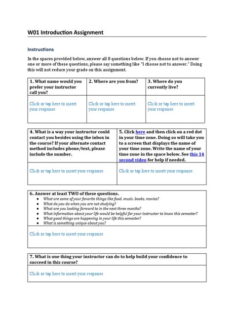 W01 Intro Assignment Questions Pdf Business