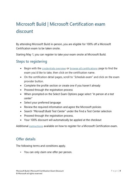 Microsoft Build Microsoft Certification Exam Discount Pdf