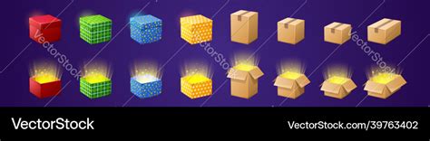T And Cardboard Boxes For Game Gui Design Vector Image