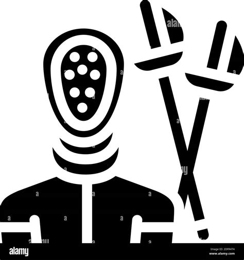 Fencing Sport Glyph Icon Vector Illustration Black Stock Vector Image