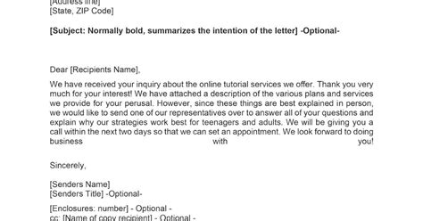 replying inquiry letter