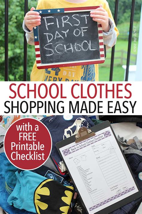 How To Make School Clothes Shopping Easy With A Free Printable