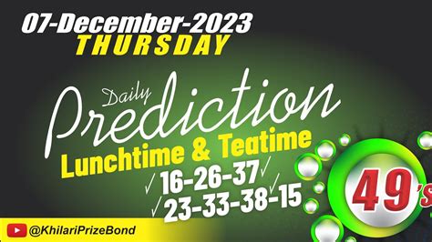 UK49 Lunchtime Prediction 7 December 2023 Uk49s Lunchtime
