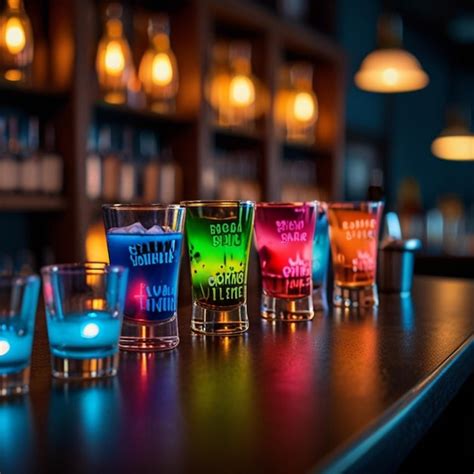 Row Of Assorted Drinks In A Bar Premium Ai Generated Image