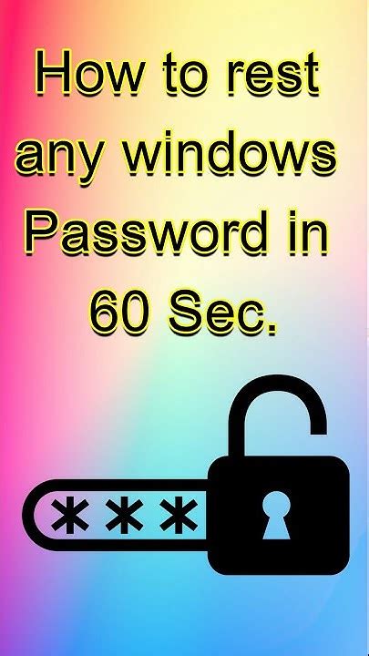 How To Rest Password From Windows 10 Windows Youtube