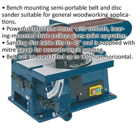 Versatile 500w Portable Table Mounted Disc And Belt Sander With