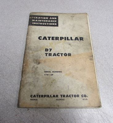 Cat Caterpillar D7 Tractor Operation Maintenance Instructions Manual