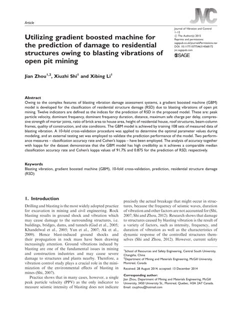 Pdf Utilizing Gradient Boosted Machine For The Prediction Of Damage To Residential Structures