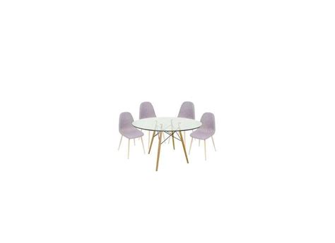 Conjunto Mesa Eames Eiffel Redonda Vidro cm Cadeiras Tania o Melhor Preço é no Zoom