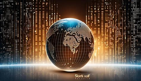 abstract globe with binary code premium ai generated image