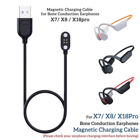 Bone Conduction Earphones Magnetic Charging Cable For X7x8x18pro