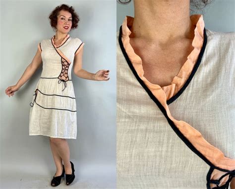 1920s Easy Breezy Frock Vintage 20s Sheer White Cot Gem