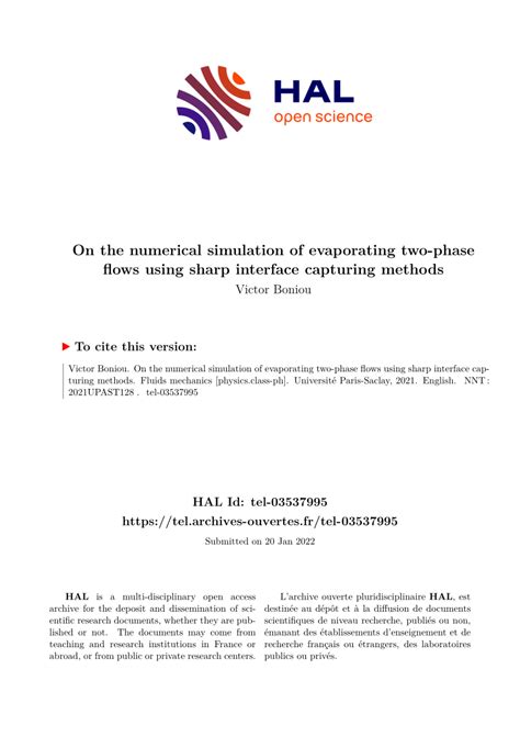 pdf on the numerical simulation of evaporating two phase flows using