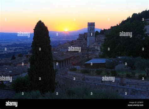 Sunset Over The Medieval Torre Del Popolo And Other Interesting