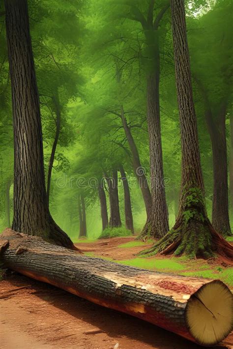 Forest Background With Tree Trunks And Green Grass Stock Illustration Illustration Of Isolated