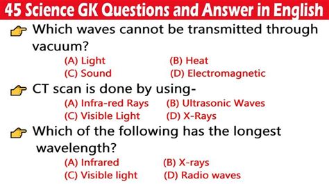 45 Science Gk Questions And Answer In English Science Trivia