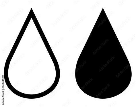 Water Drop Outline And Silhouette Icon Set Collection Of Raindrop