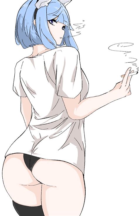 Rule 34 1girls Ass Barely Clothed Big Ass Black Panties Blue Hair Cigar Cigarette Female