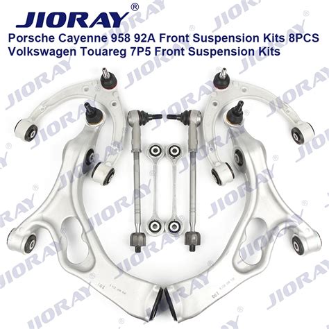 Jioray 프론트 서스펜션 컨트롤 암 볼 조인트 스태빌라이저 링크 타이로드 키트 포르쉐 카이엔 958 92a 폭스바겐 7p5