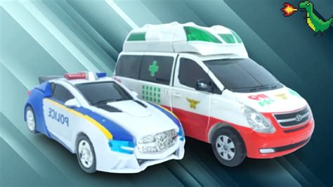 경찰차 구급차 헬로카봇 댄디 프론x 출동 변신 Police Ambulance Hello Carbot Dandy Front