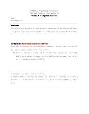 Checkpoint Exercises On Programming Technologies And Computer Course Hero