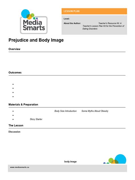Lesson Prejudice Body Image Pdf