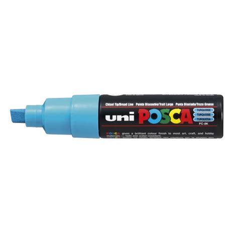 Uni Posca Marker 80mm Bold Chisel Turquoise Pc 8k Paper Plus