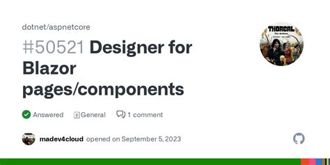Designer For Blazor Pagescomponents · Dotnet Aspnetcore · Discussion