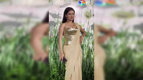 Avneet Kaur Looks Hot In A Golden Outfit As She Arrives At A Diwali