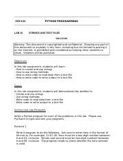 Csc Lab Sol Docx Csc Python Programming Lab Strings And