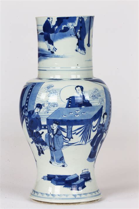 清康熙 青花人物纹凤尾尊 2019年春季文物艺术品拍卖会重庆华夏文物拍品价格图片拍卖专场拍卖会预展拍卖会结果卓克拍卖频道
