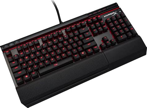 Hyperx Alloy Elite صفحه‌کلید مکانیکی بازی میله نور تابشی دارای تکیه‌گاه مچ و کلاه‌کلیدهای
