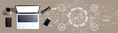 Data Analysis Concept With A Laptop Computer Stock Image Image Of