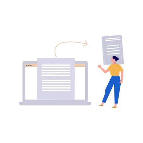 Premium Vector Girl Is Pointing To Convert Document File To Text