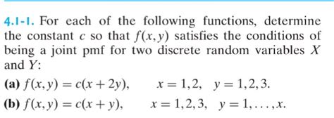solved for each of the following functions determine the