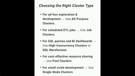 Different Types Of Clusters In Databricks Youtube