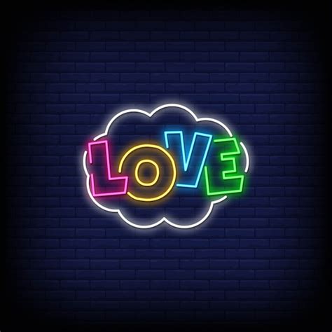 Premium Vector Love Neon Signs Text Style