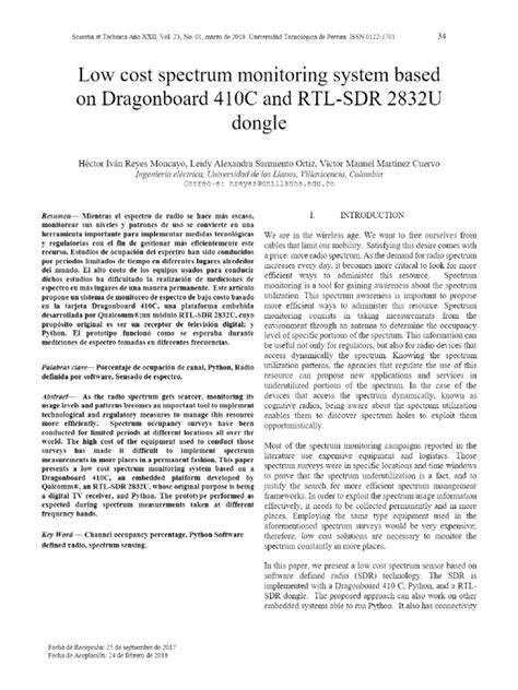 Vista De Low Cost Spectrum Monitoring System Based On Dragonboard 410c And Rtl Sdr 2832u Dongle