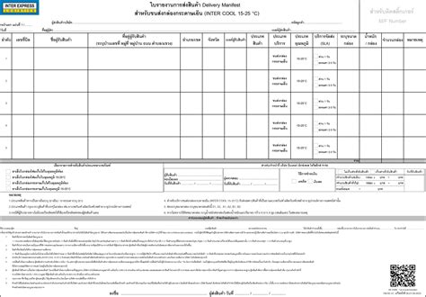 อัปเดต ใบนำส่งสินค้า หรือ ใบ Manifest ฉบับใหม่ Inter Express Logistic
