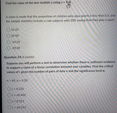 solved find the value of the test statistic z using z pap