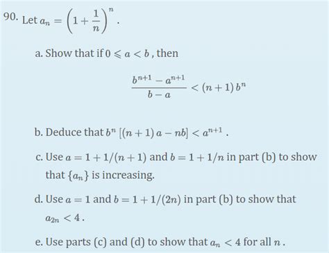 Solved Et An1n1n A Show That If 0⩽a
