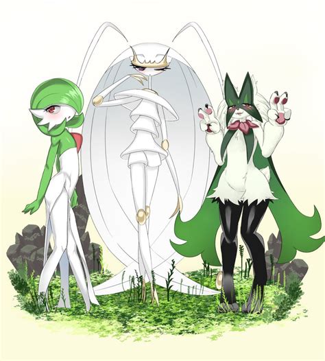 Gardevoir Meowscarada And Pheromosa Pokemon Drawn By Ddingyong