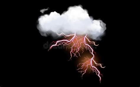 Illustration Of Clouds And Scary Lightning Stock Illustration