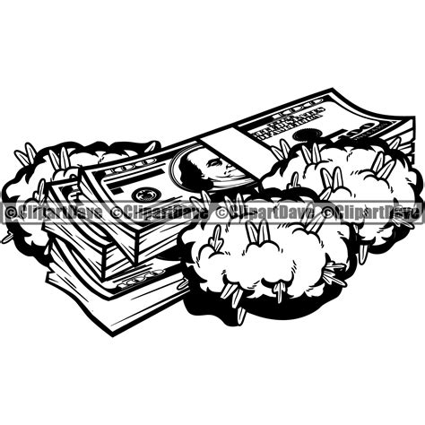 Money Stack Svg Design Medical Smoke Cash Pile Paper Rubber Etsy