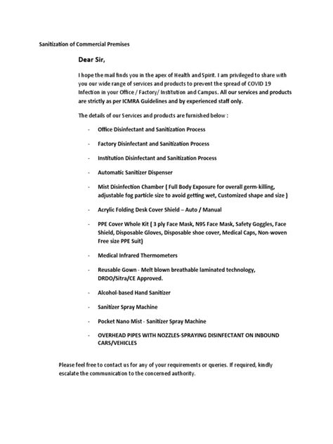 Office Disinfectant And Sanitization Process Pdf