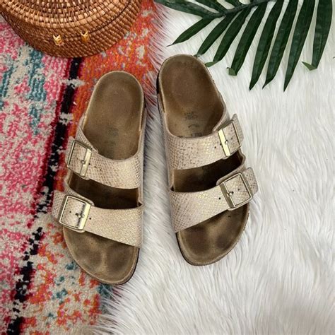 Birkenstock Shoes Birkenstock Metallic Foot Bed Arizona Slide