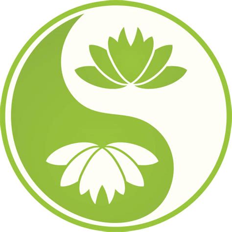 40 Yin Yang Symbol Floral Pattern Flower Lotus Stock Illustrations