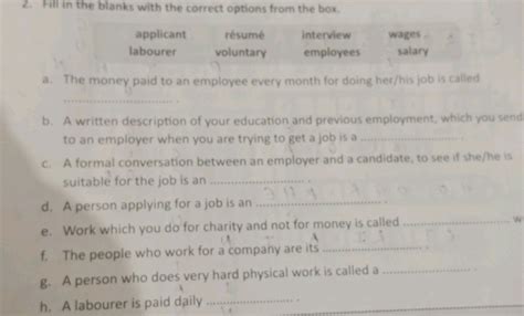 2 Fill In The Blanks With The Correct Options StudyX